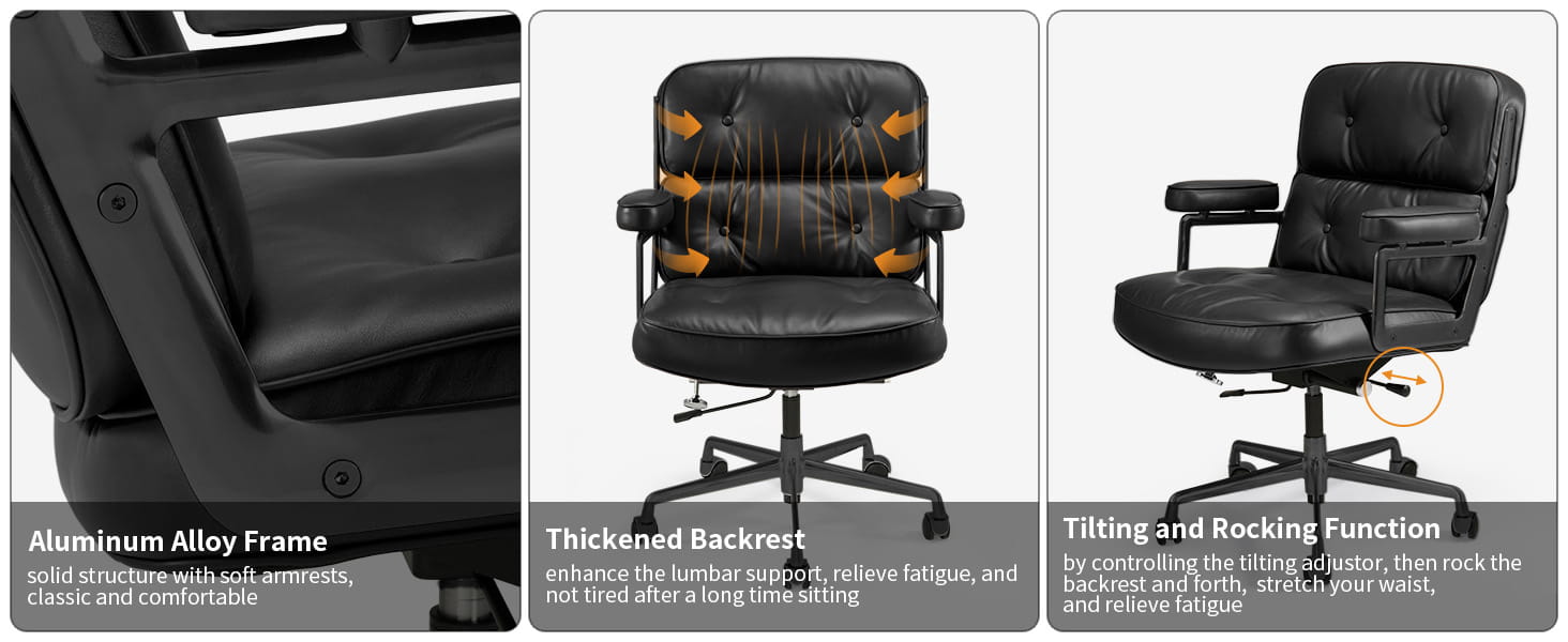 Eam.s Executive Office Chair Lob­by Chair (ES 104) Matte black ...