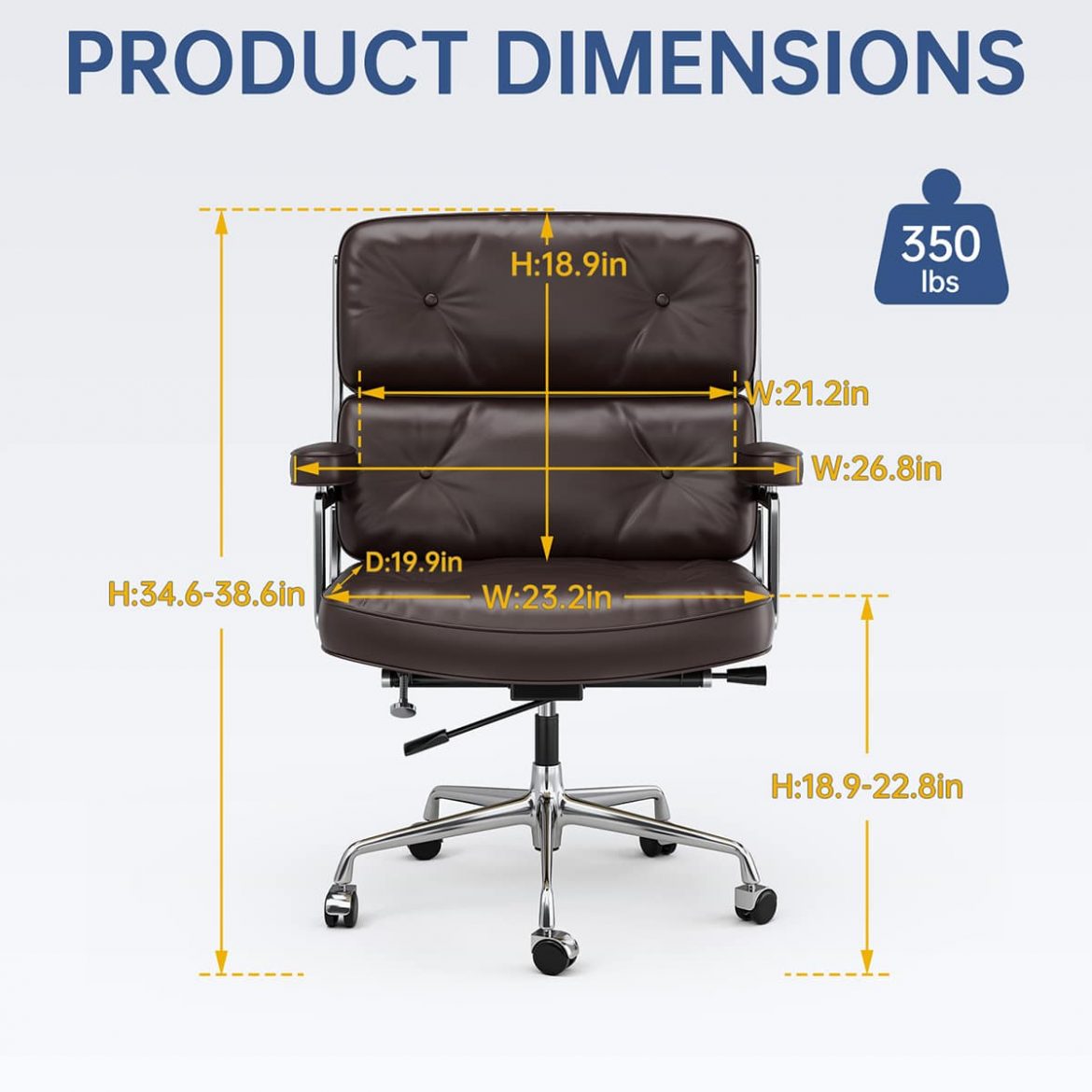 Eam.s Executive Office Chair Lob­by Chair (ES 104) Matte black ...