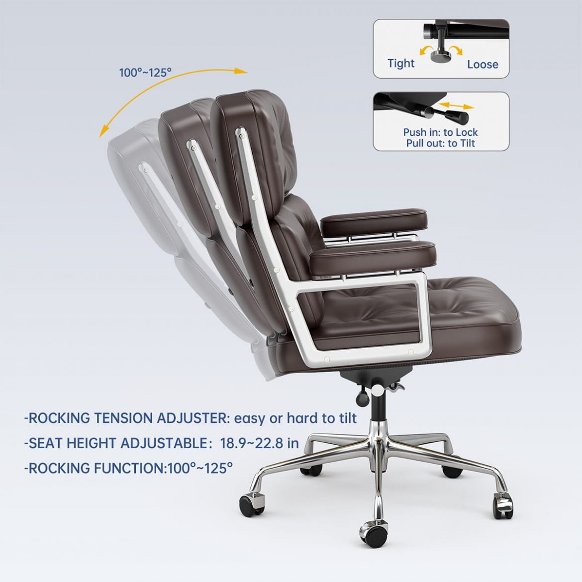 Eam.s Executive Office Chair Lob­by Chair (ES 104) Matte black ...