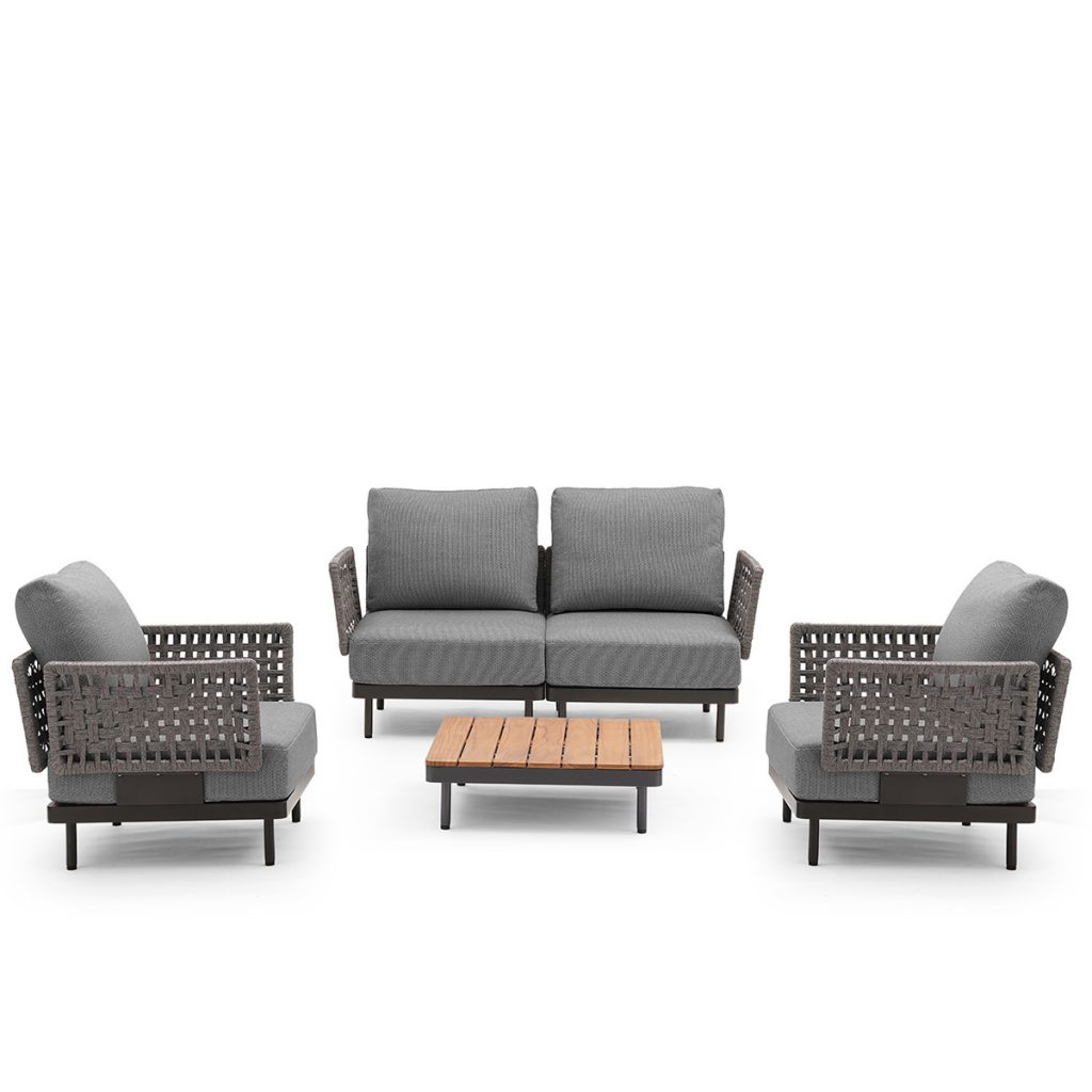 Aluminum Modular Sectional Couch Set, Rope Outdoor Patio Furniture for ...